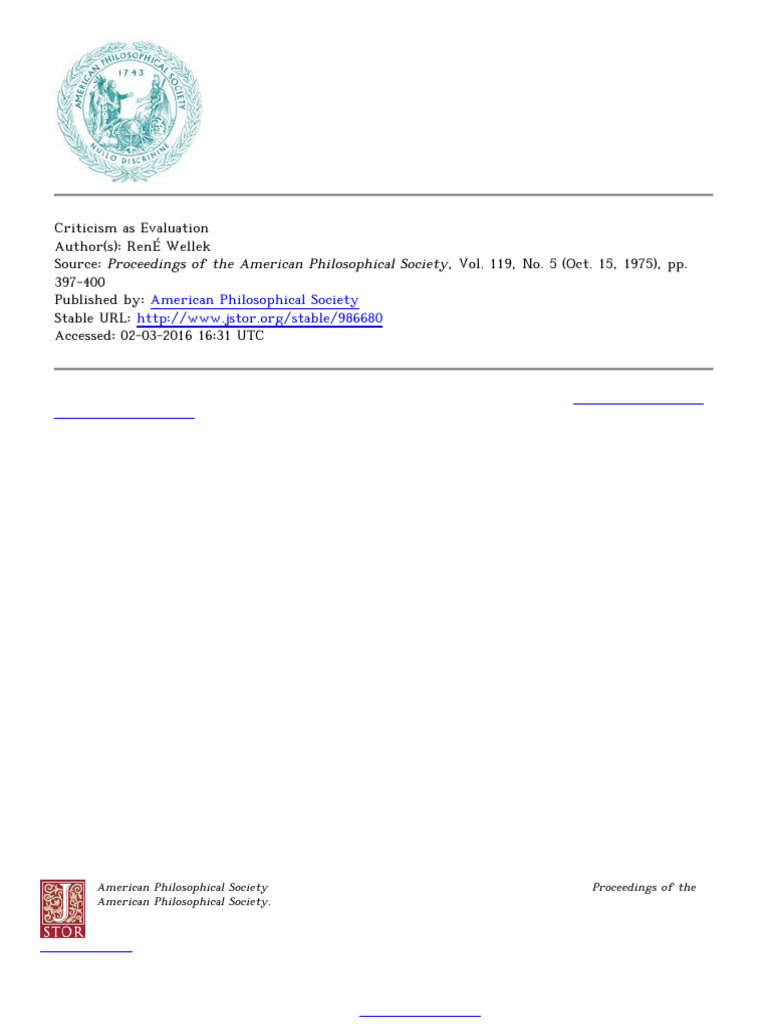 Criticism As Evaluation | PDF | Aesthetics | Experience