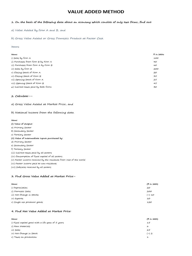 value added method NY Q. | PDF | Value Added | Consumption Of Fixed Capital