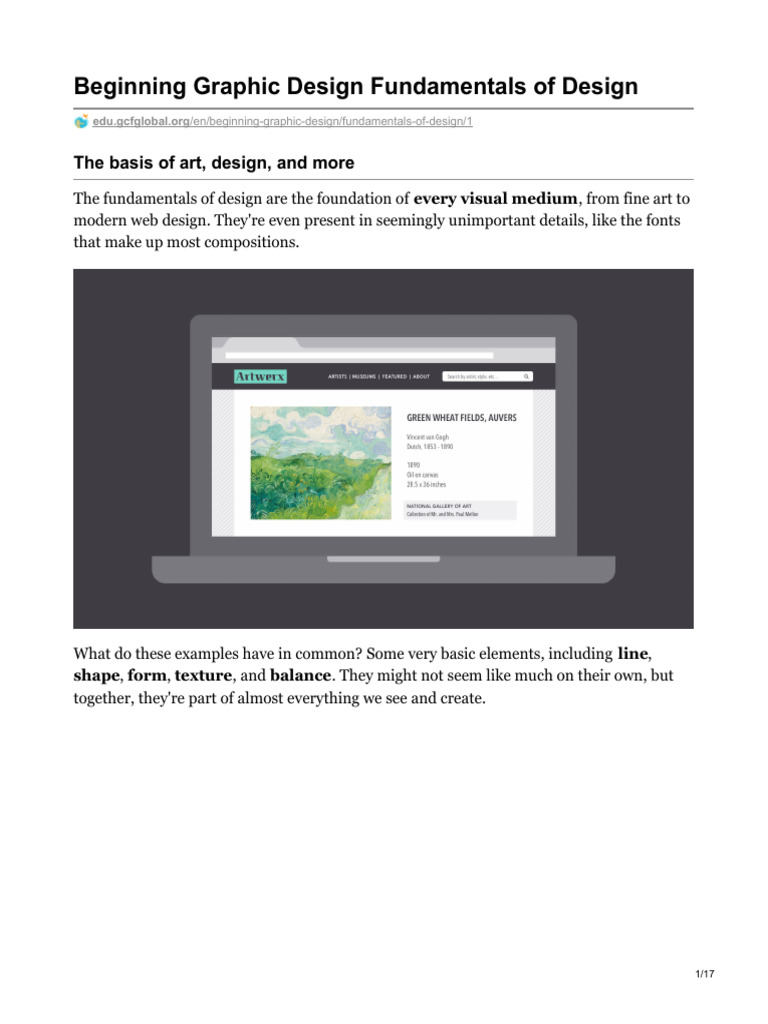 Fundamentals of Design Overview | PDF | Shape | Composition (Visual Arts)
