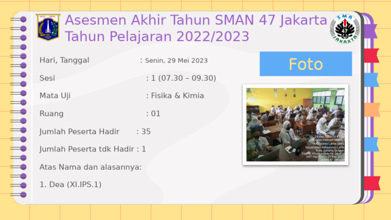 AAT Sesi 1 Hari 1 Ruang 1 Laporan Foto AAT 2023 | PDF
