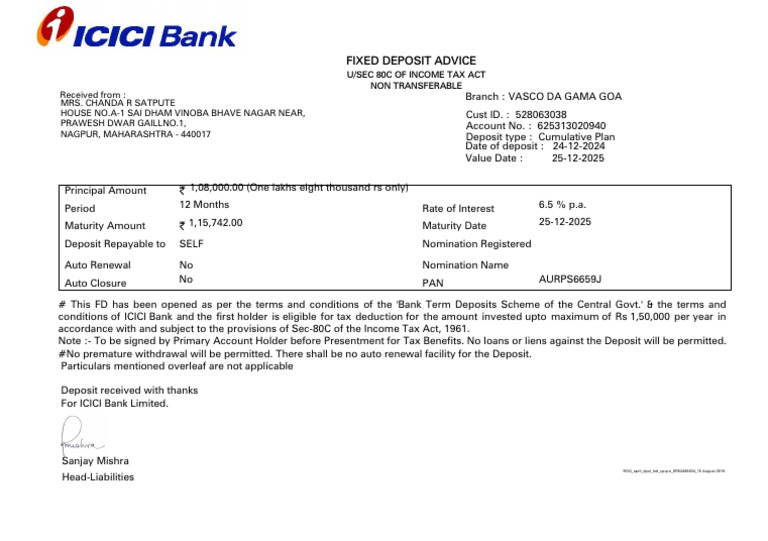FD Advice Slip | PDF | Government Finances | Taxes
