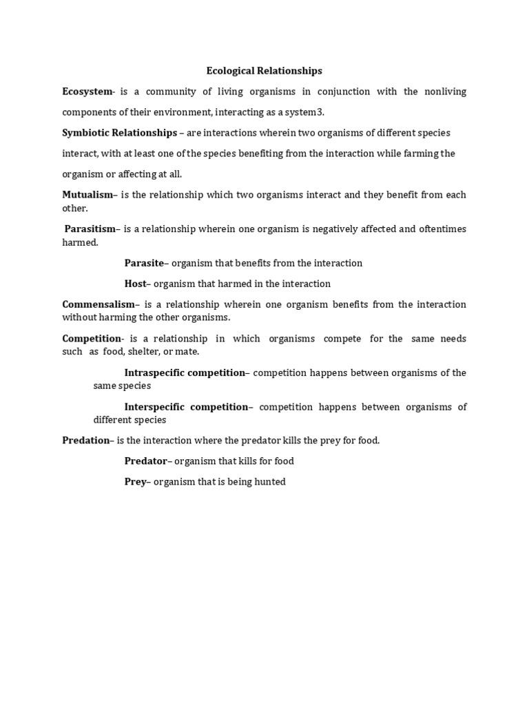 Ecological Relationships-Food Chain and Food Web | PDF