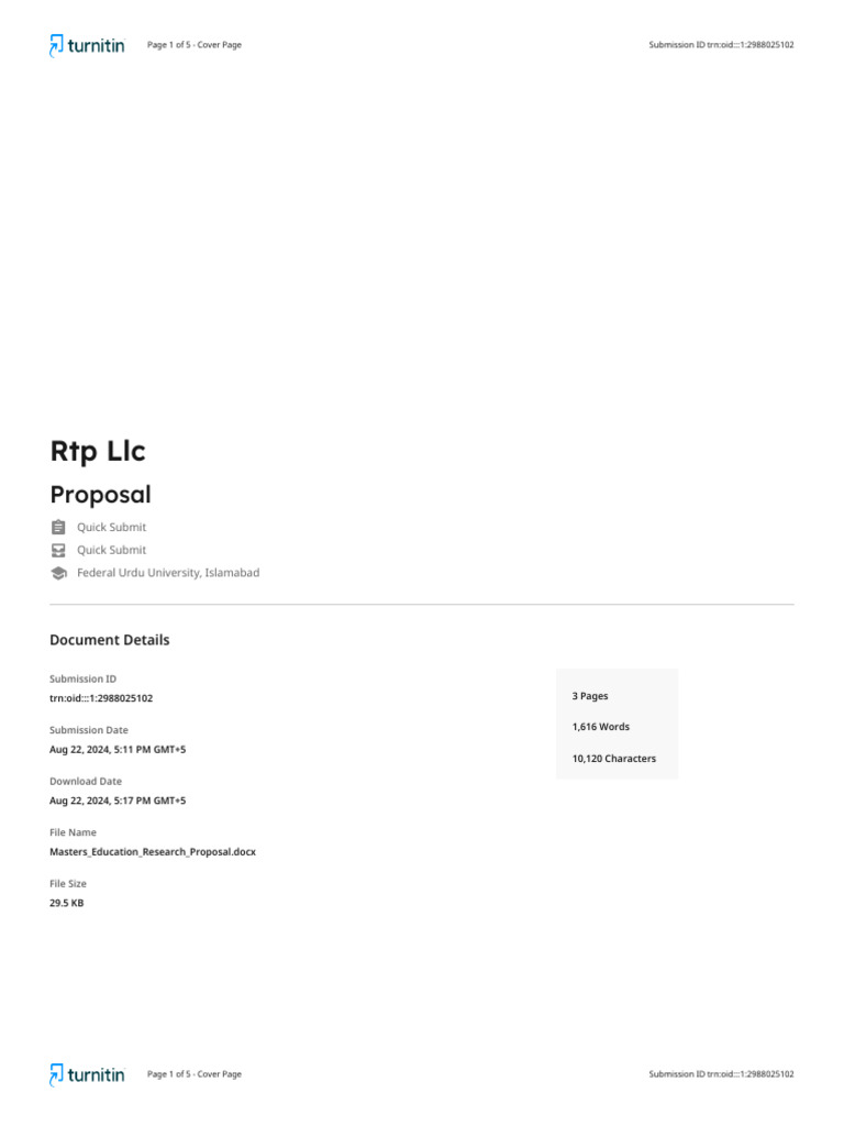 Masters Education Research Proposal | PDF | Learning | Survey Methodology