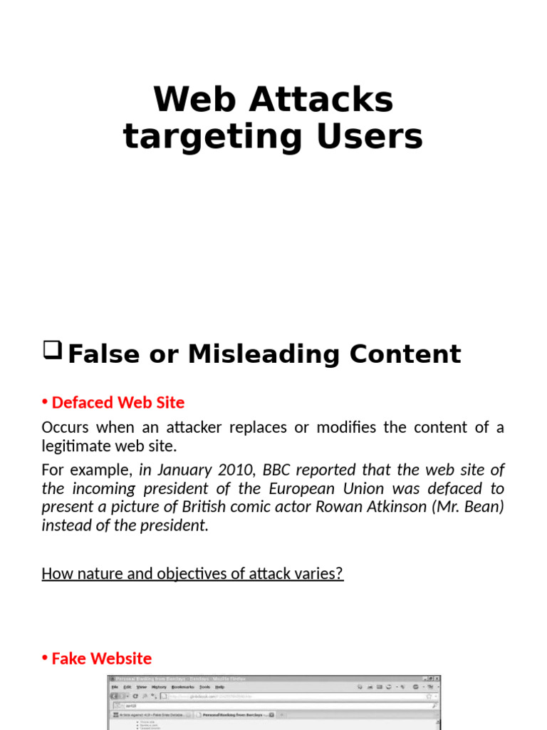 Web Attacks Targeting Users | PDF | World Wide Web | Internet & Web