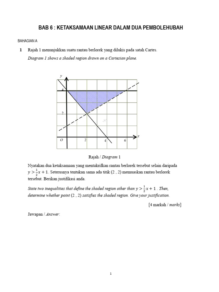 Ketaksamaan linear dalam 2 pemboleubah | PDF