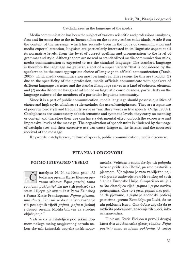 Glagol pojte | PDF