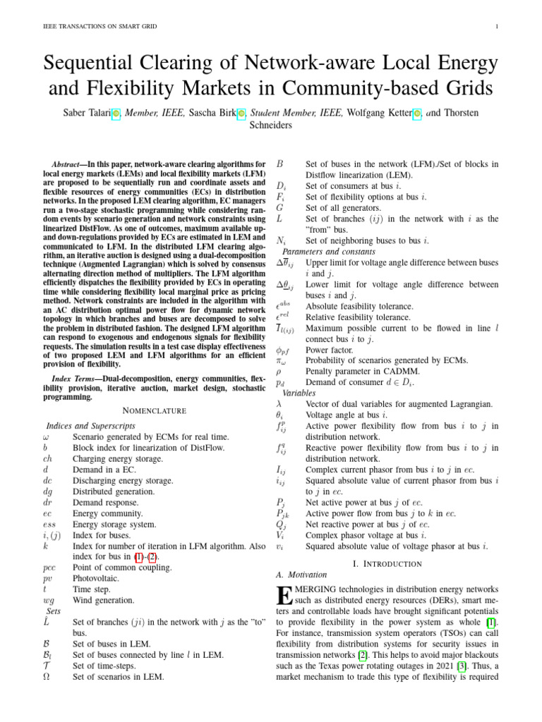 Sequential Clearing of Network-Aware Local Energy and Flexibility ...