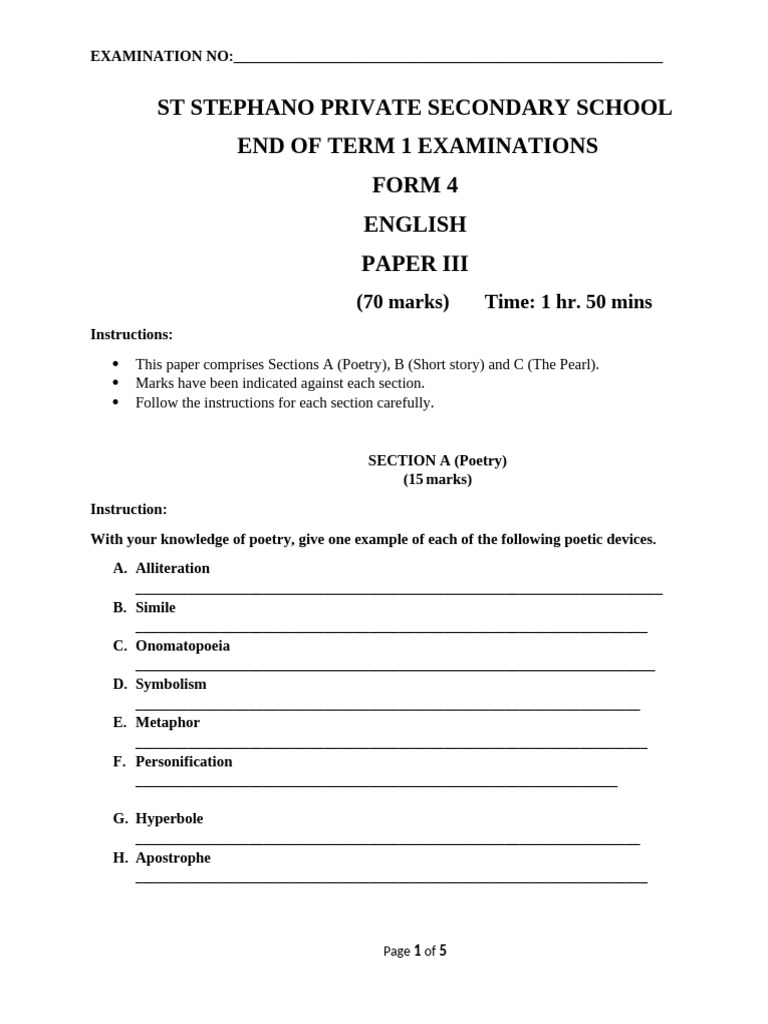 form_4_paper_3 | PDF | Poetry