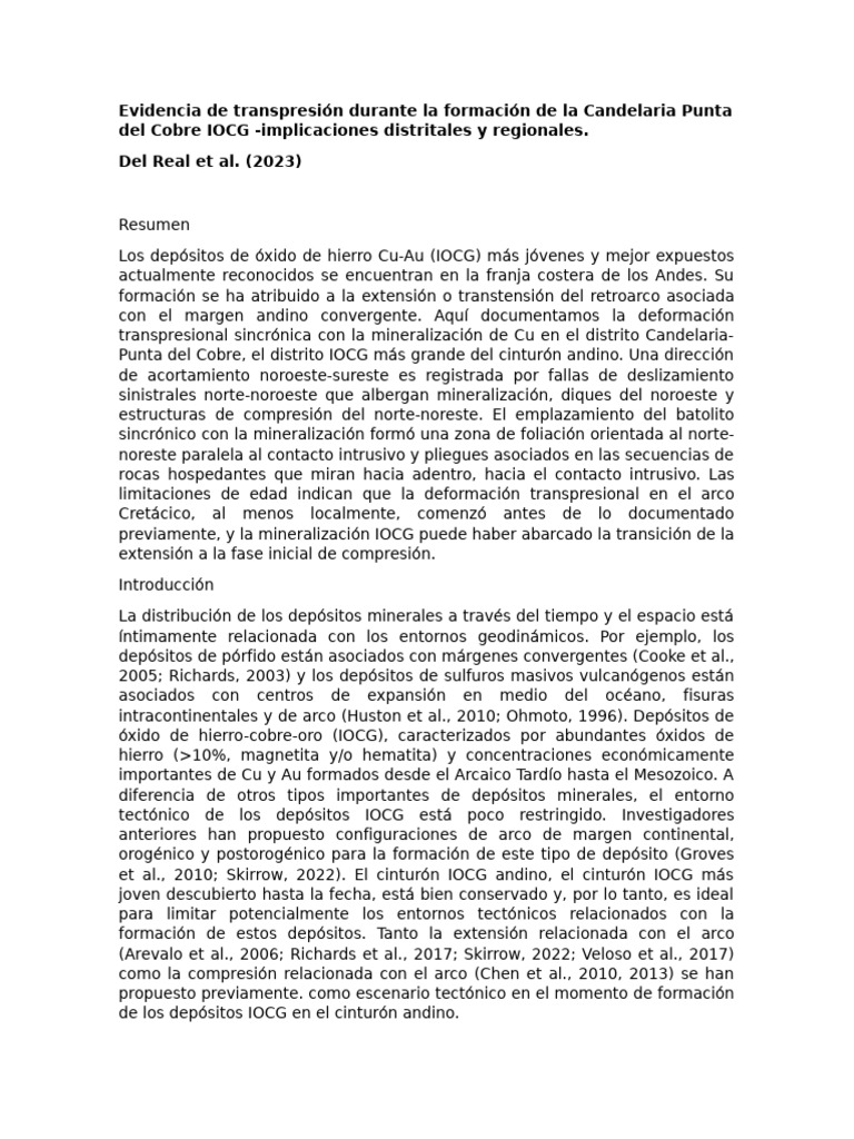 Evidencia de Transpresión Durante La Formación de La Candelaria Punta ...