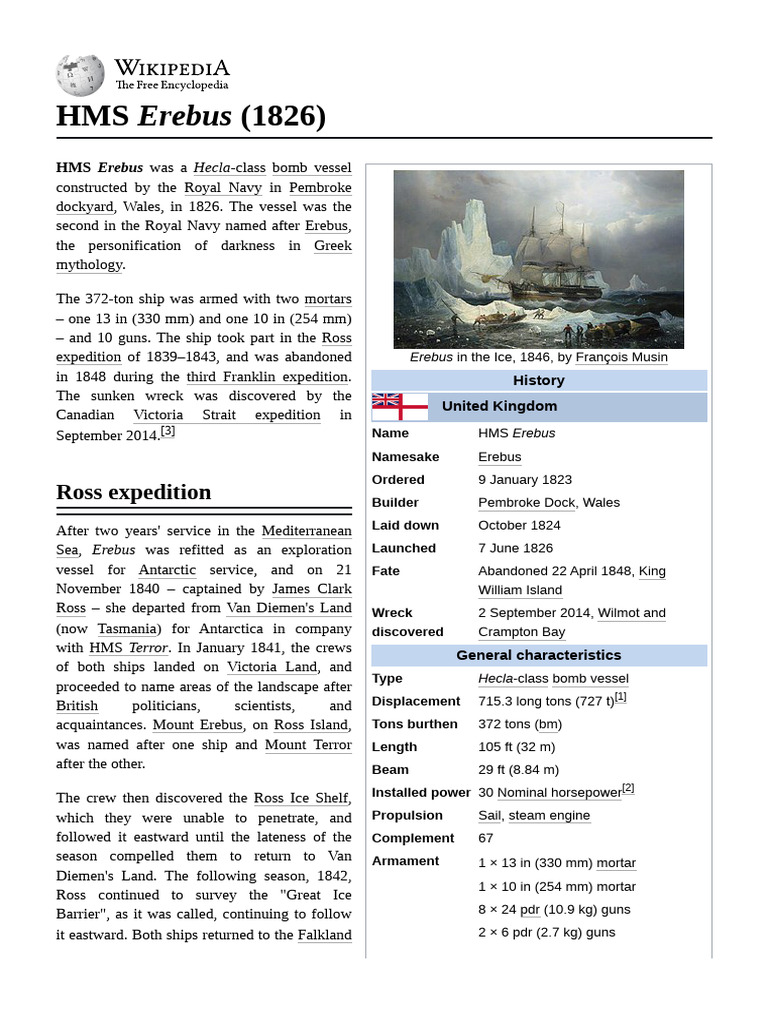 HMS_Erebus_(1826) | PDF