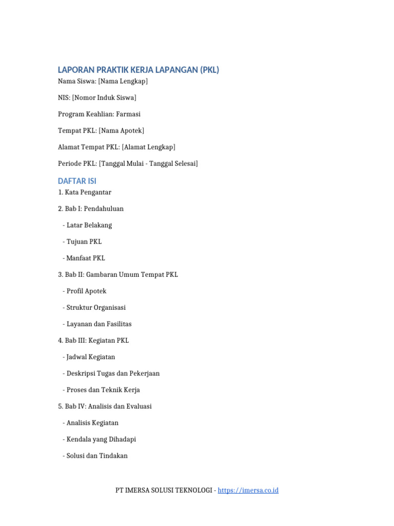 Contoh Laporan Pkl Farmasi Di Apotek Smk Pdf