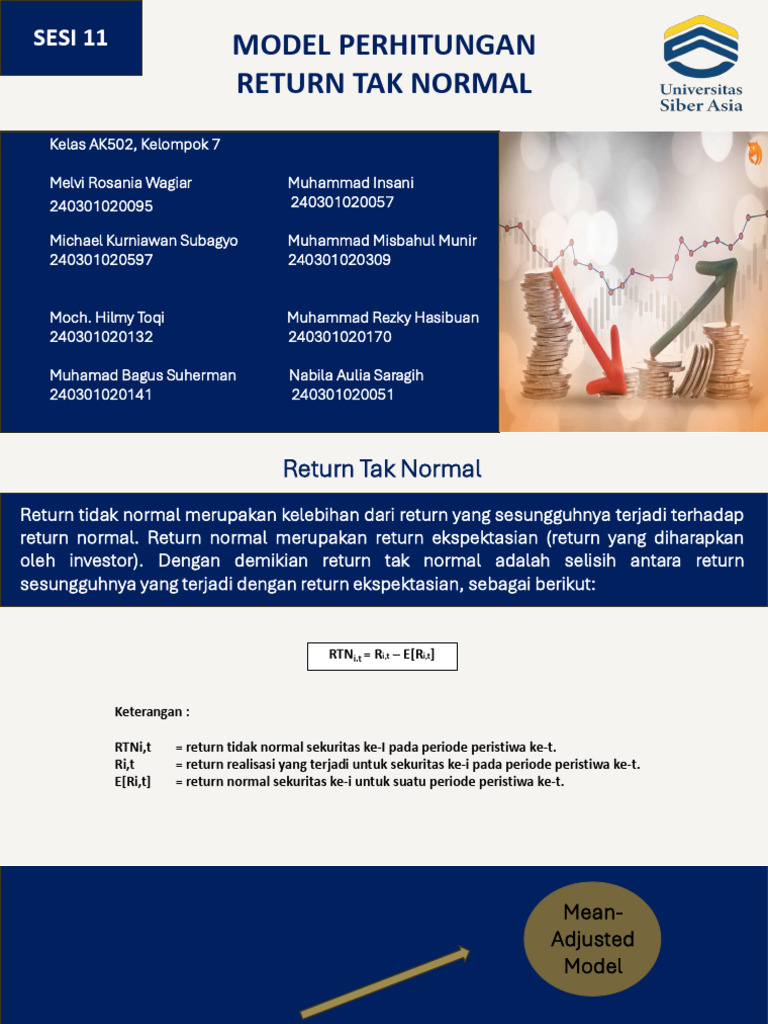 Analisis Sekuritas - AK502 - Kel. 7 - Model Perhitungan Return Tak ...