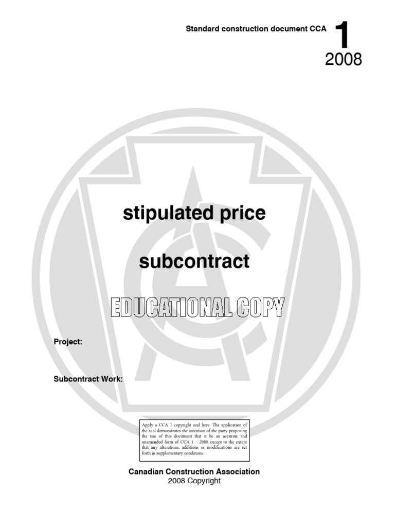 CCDC Cca | PDF | Subcontractor | Copyright