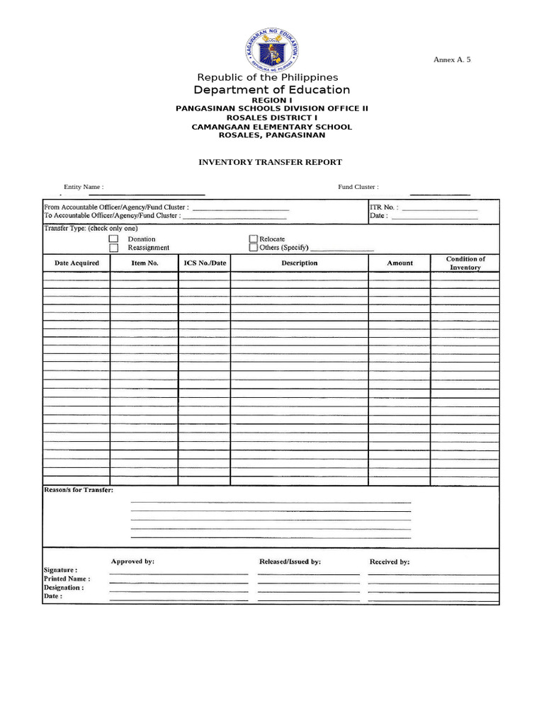 Inventory Transfer Report | PDF