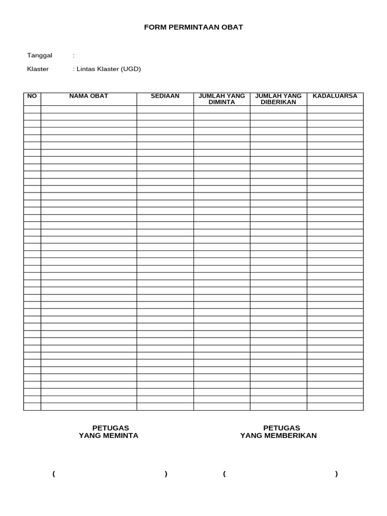 Form Permintaan Obat | PDF