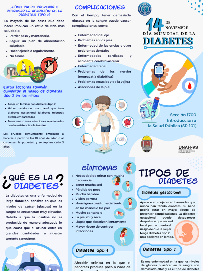 Trifolio Dia Mundial de La Diabetes | PDF | Diabetes | Medicina