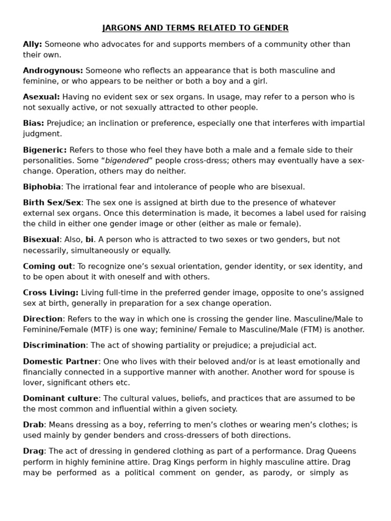 Gender Terms and Definitions Guide | PDF | LGBTQIA+ Studies | Transgender