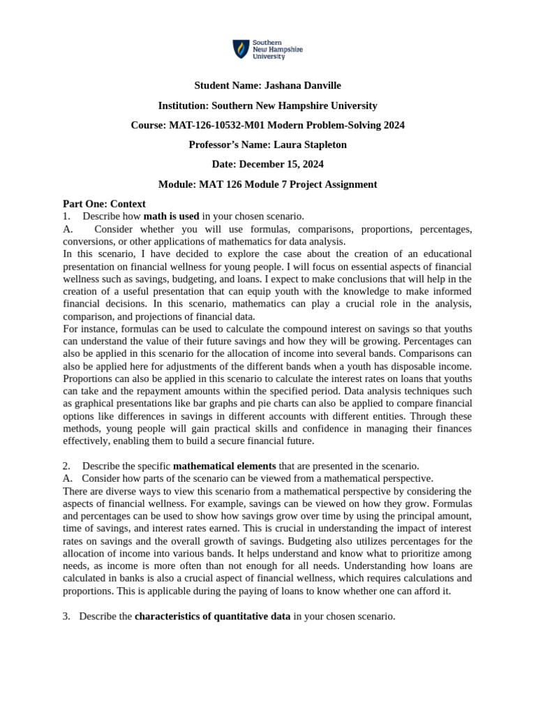 Jash Module 7 Project Maths | PDF | Cost Of Living | Interest