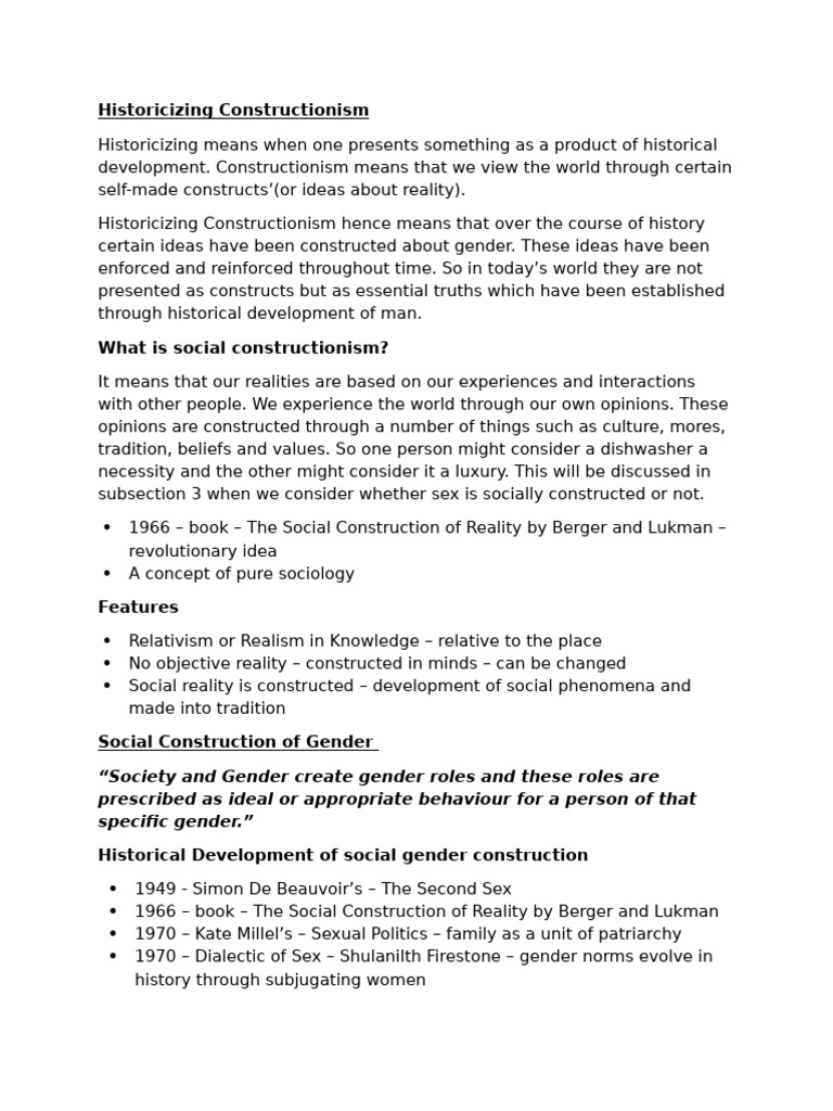 Social Construction of Gender Explained | PDF | Femininity | Gender