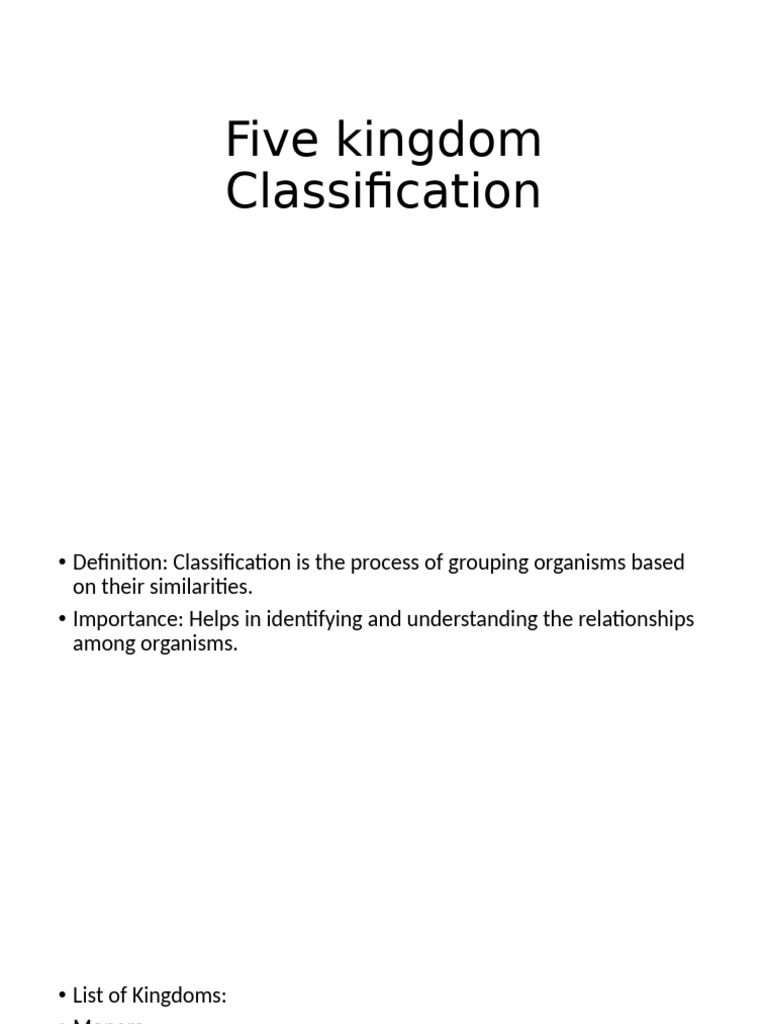 Five Kingdom Classification | PDF