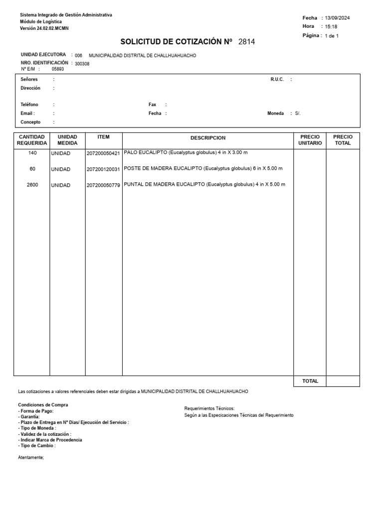 COTI 2814 ROLLIZOS | PDF