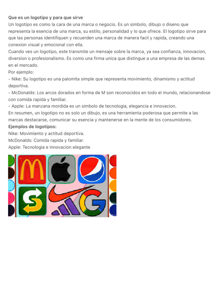 Importancia y ejemplos de logotipos | PDF