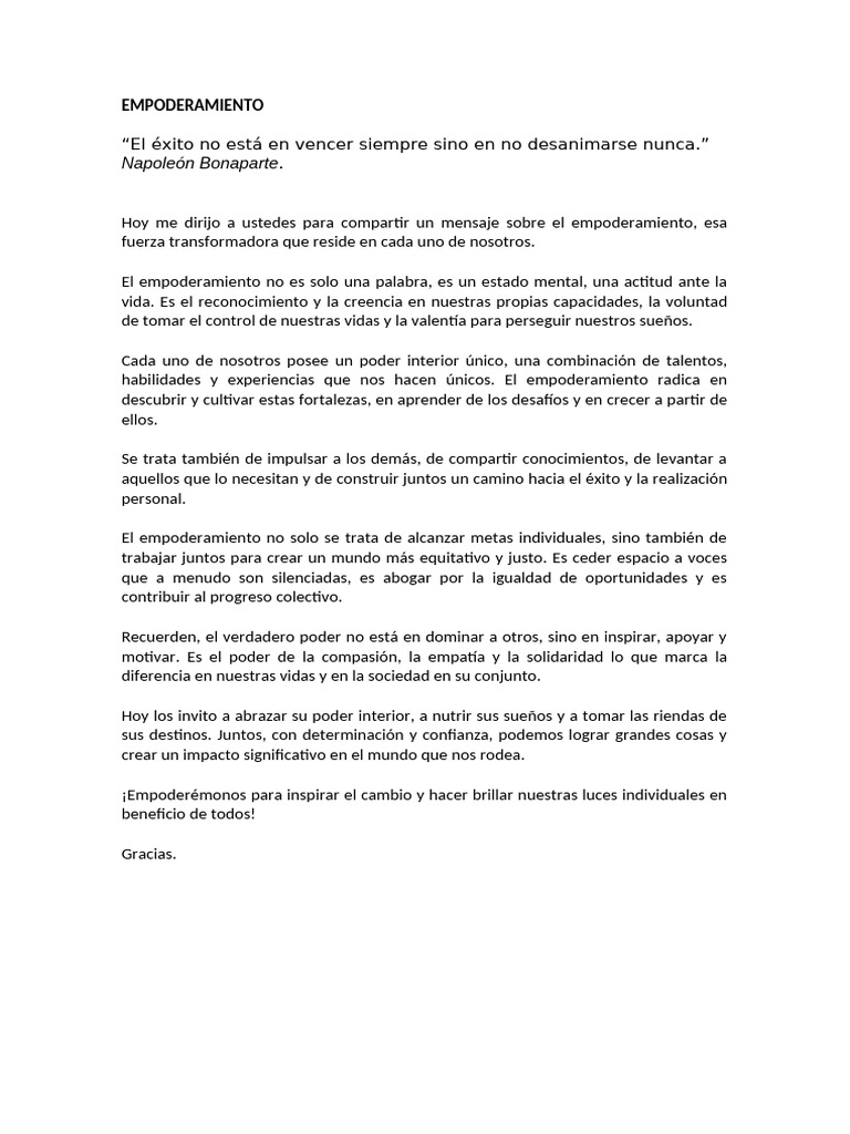 EMPODERAMIENTO | PDF