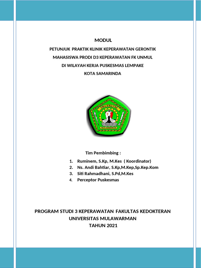MODUL PKK GERONTIK Di Puskesmas 2021 | PDF