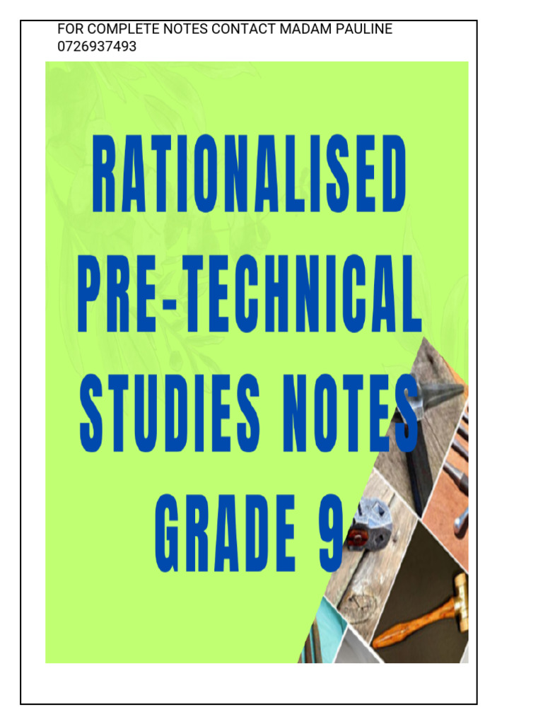 Grade 9 Rationalized Pretechnical Studies Notes | PDF