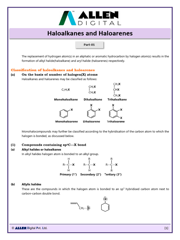 Haloalkanes and Haloarenes All Sheet | PDF | Alkene | Organic Chemistry