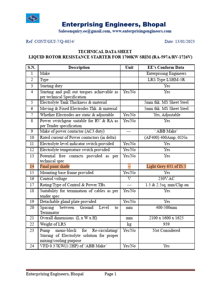 6854 - LRS - Tech. Data Sheet. of LRS LSHM-5R | PDF | Electrical Components | Electrical Engineering