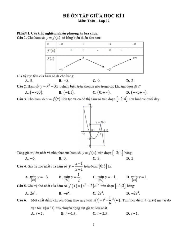 GK1 Lop12 Toan DTQG | PDF