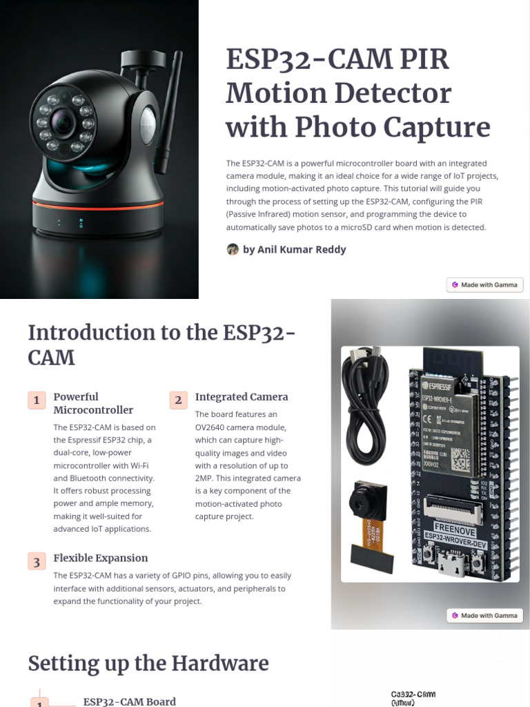 ESP32-CAM-PIR-Motion-Detector-with-Photo-Capture | PDF ...