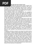 The Life and Work of Marie Curie | PDF | Marie Curie | Nuclear Chemistry