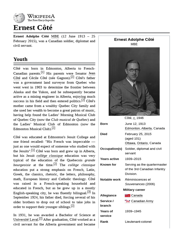 Ernest_Côté | PDF | Military