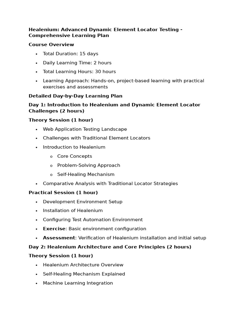 Healenium-Advanced Dynamic Element Locator Testing | PDF | Machine ...