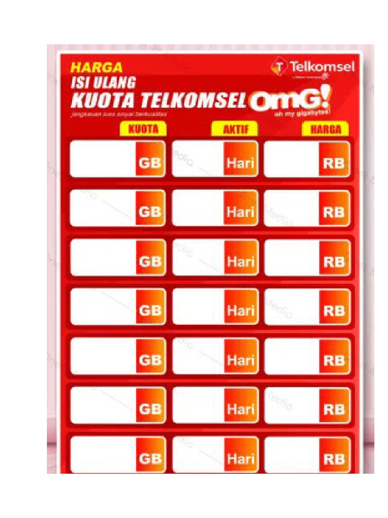 Price List Kuota | PDF