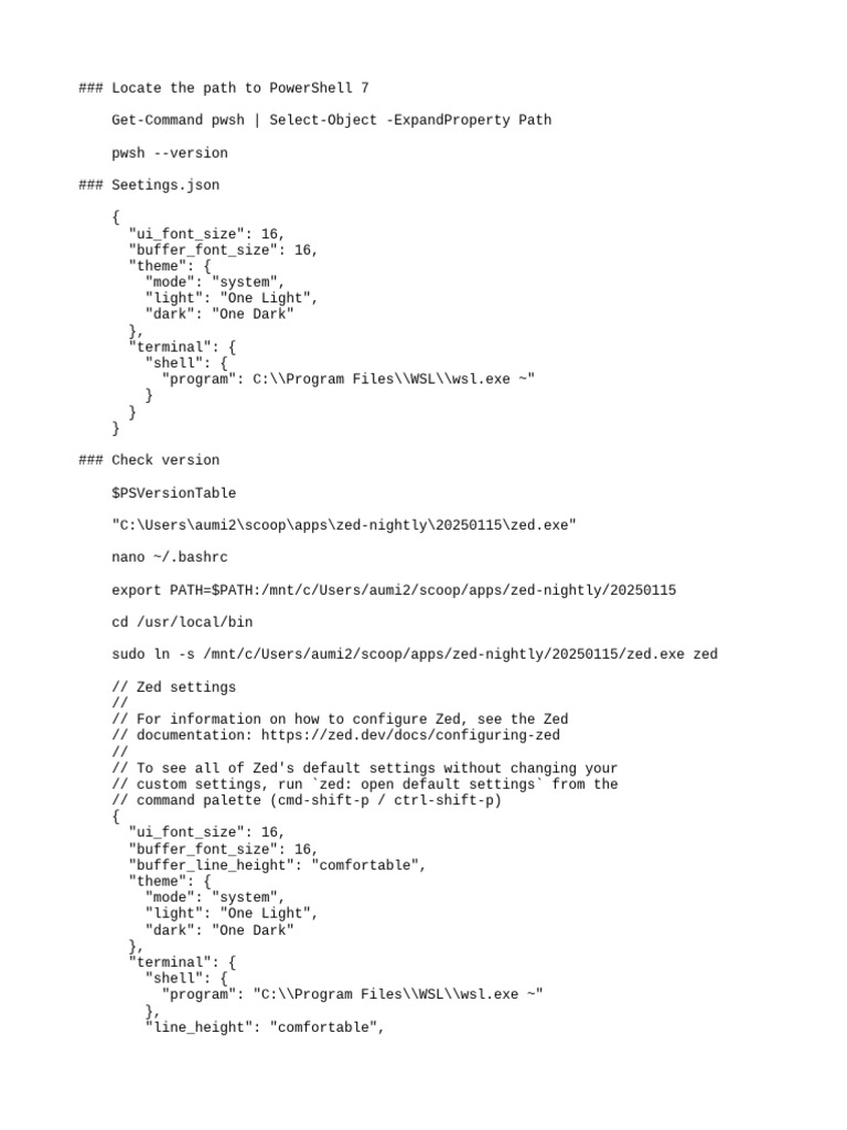 Zed IDE Settings | PDF