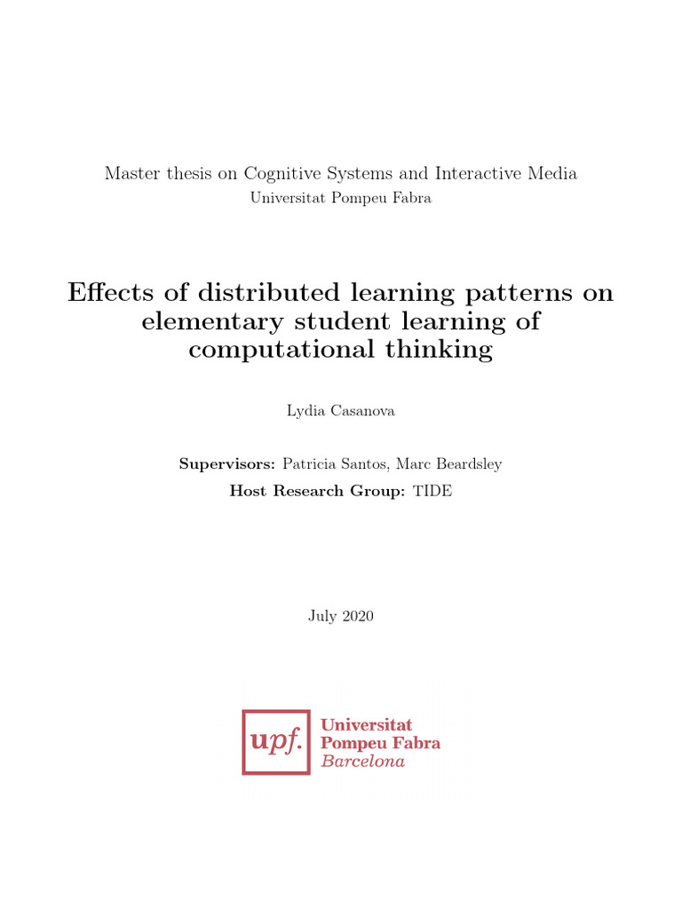 Effects of distributed learning patterns onCasanova_2020 | PDF ...