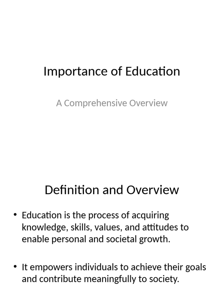 Importance of Education | PDF