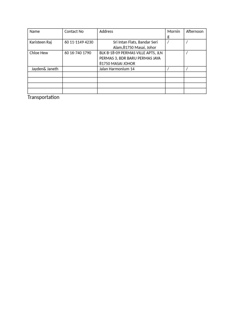 Transportation | PDF
