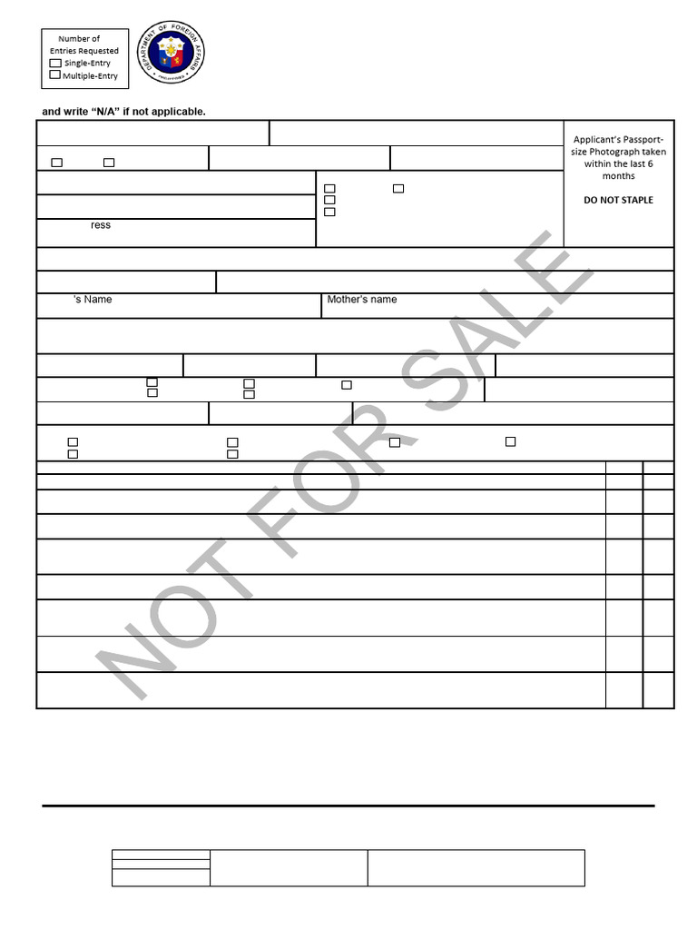 FA Form No 2 Visa Application Fillable | PDF | Travel Visa | Passport