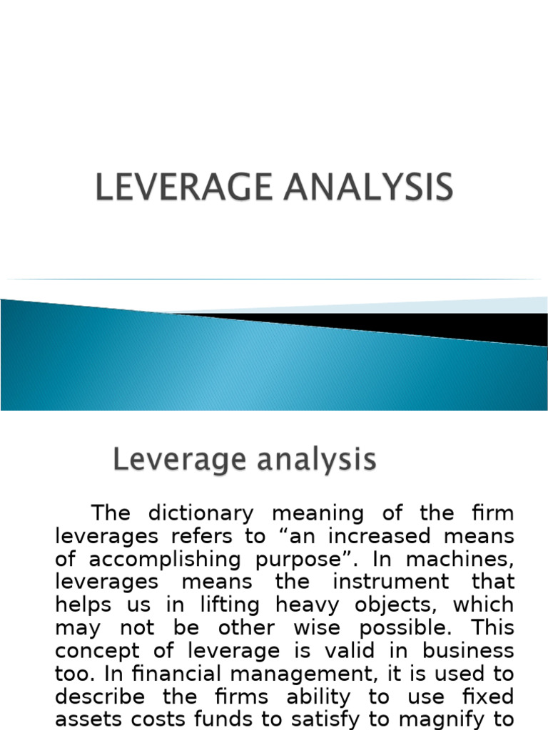 Leverage Analysis | PDF | Leverage (Finance) | Capital Structure