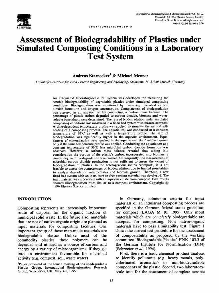 1 s2.0 0964830595000895 Main | PDF | Biodegradation | Compost
