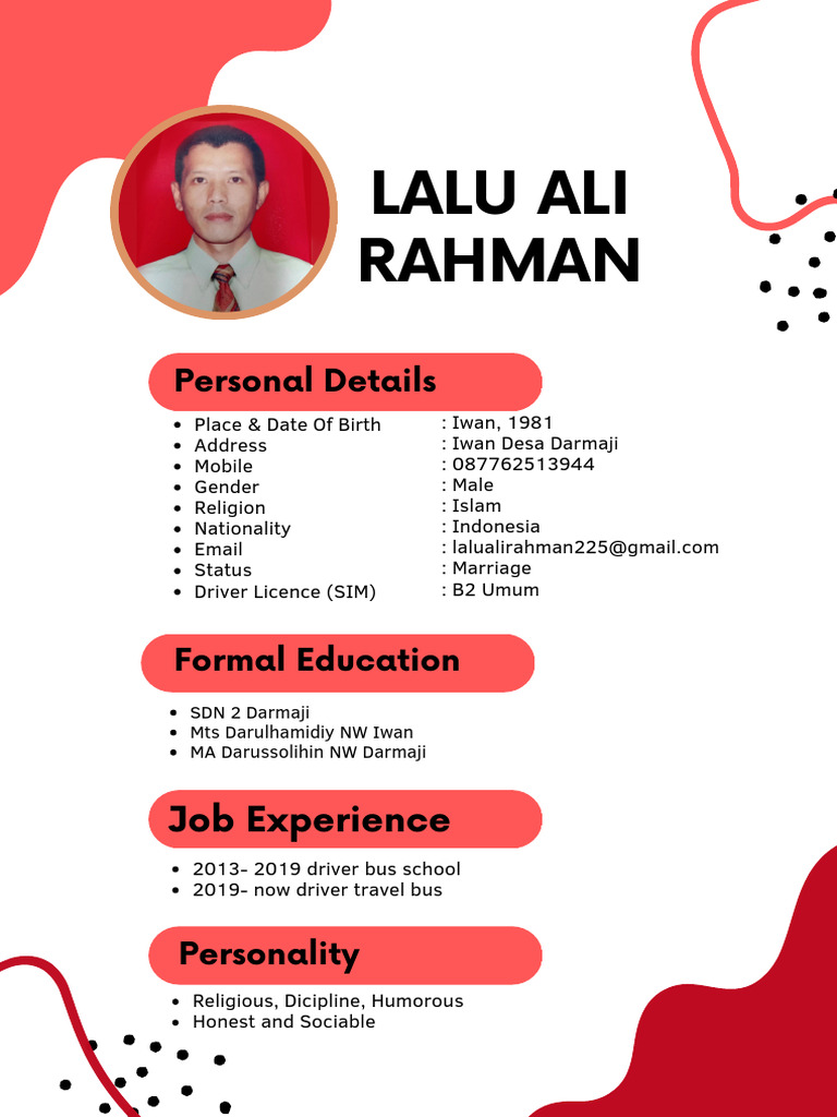 CV Lalu Ali Rahman | PDF