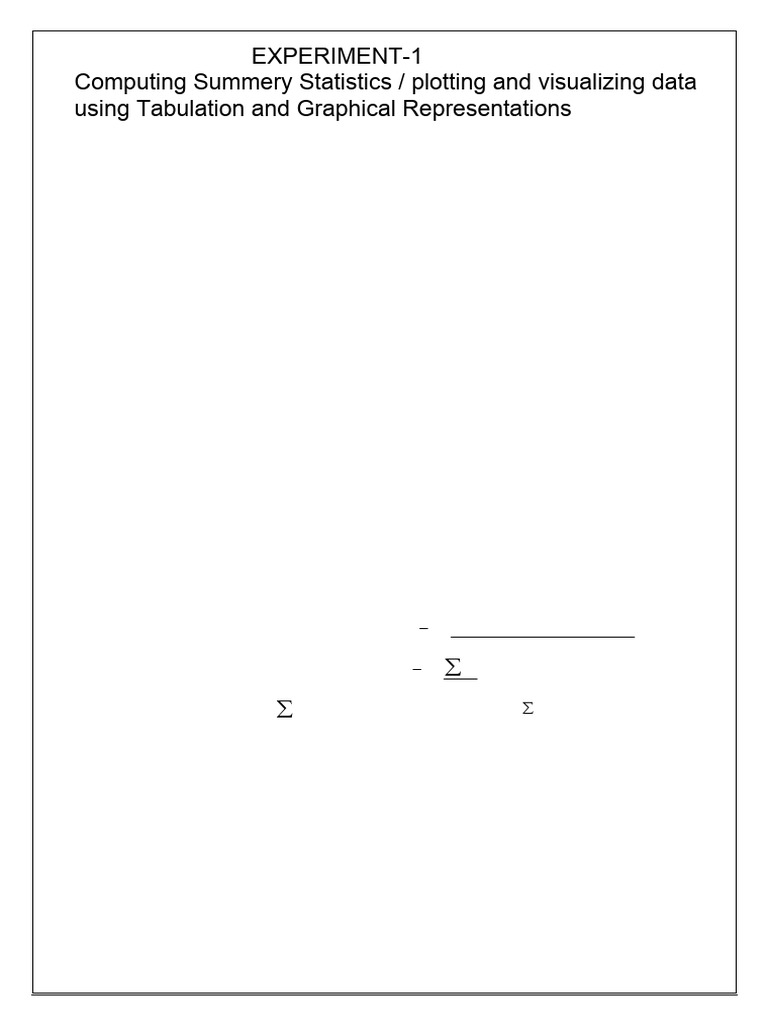 EXP-1 - Statistics and Plotting | PDF | Mean | Statistical Theory