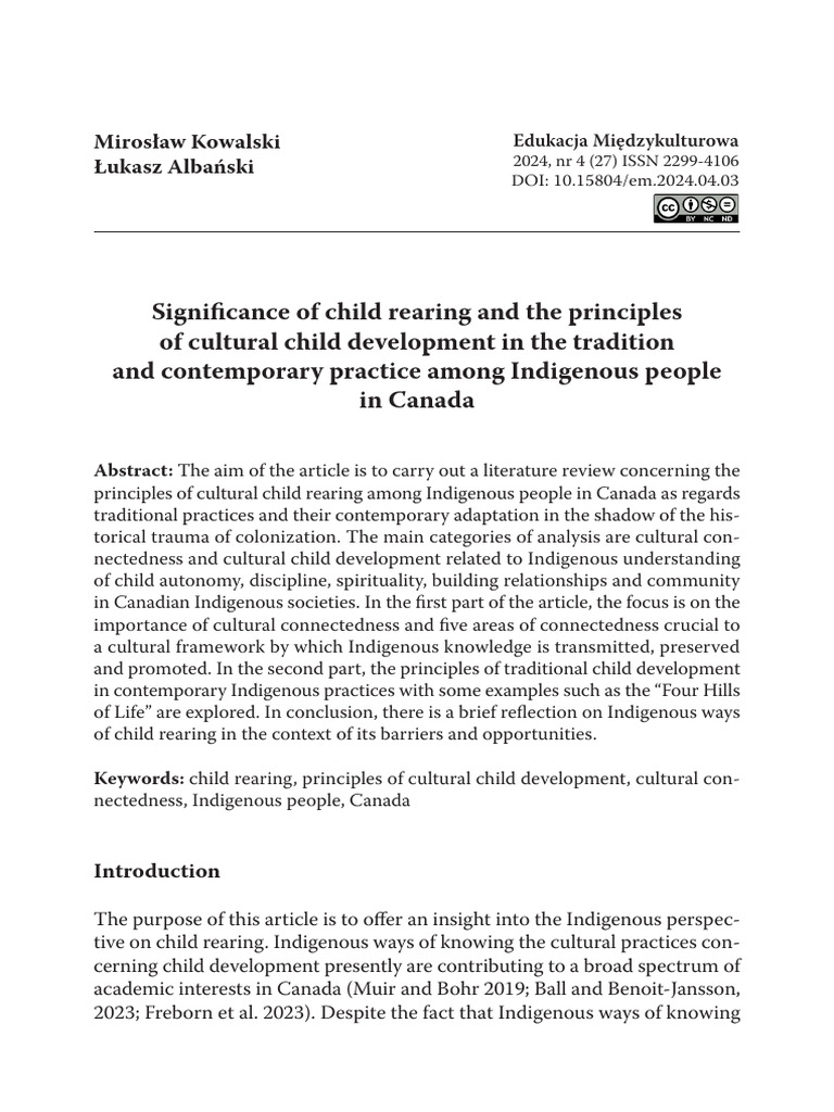 Significance of Child Rearing and The Principles of Cultural Child ...