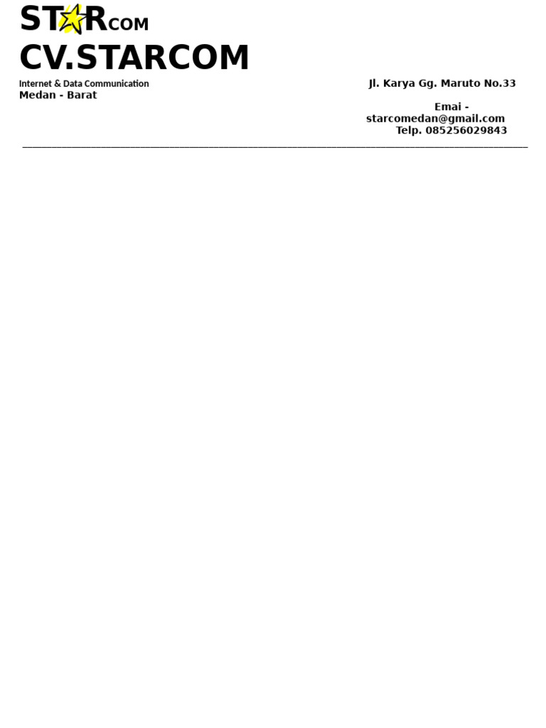 Kop Surat Starcom | PDF
