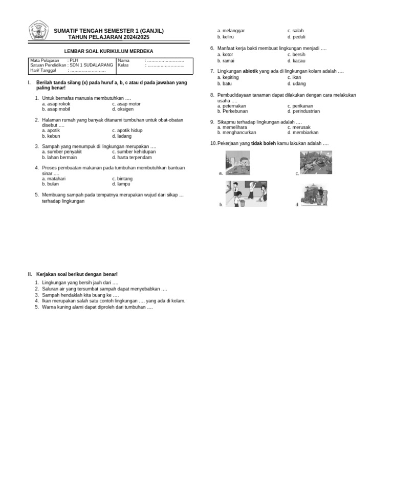 STS 1 Kelas III - PLH | PDF