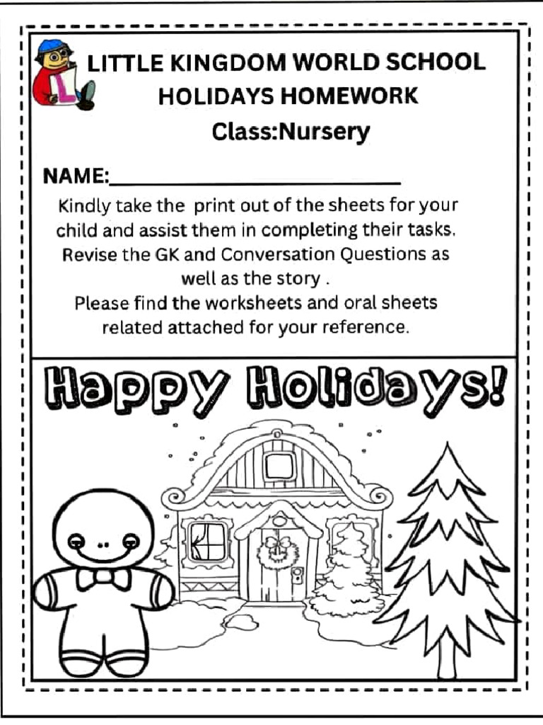 Nursery Class Holidays Homework (RP-MN) | PDF | Elephant